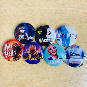 I Love Musical Theatre 32mm Pin Badges, Pinback Buttons, West End ...