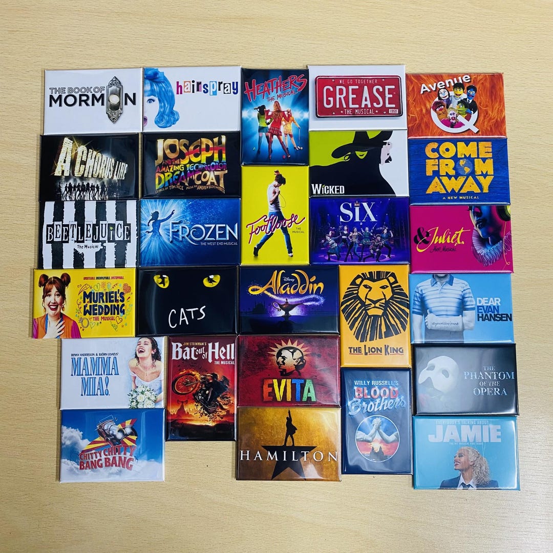 Handmade Musical Theatre Fridge Magnets, Rectangle Magnets, West End ...