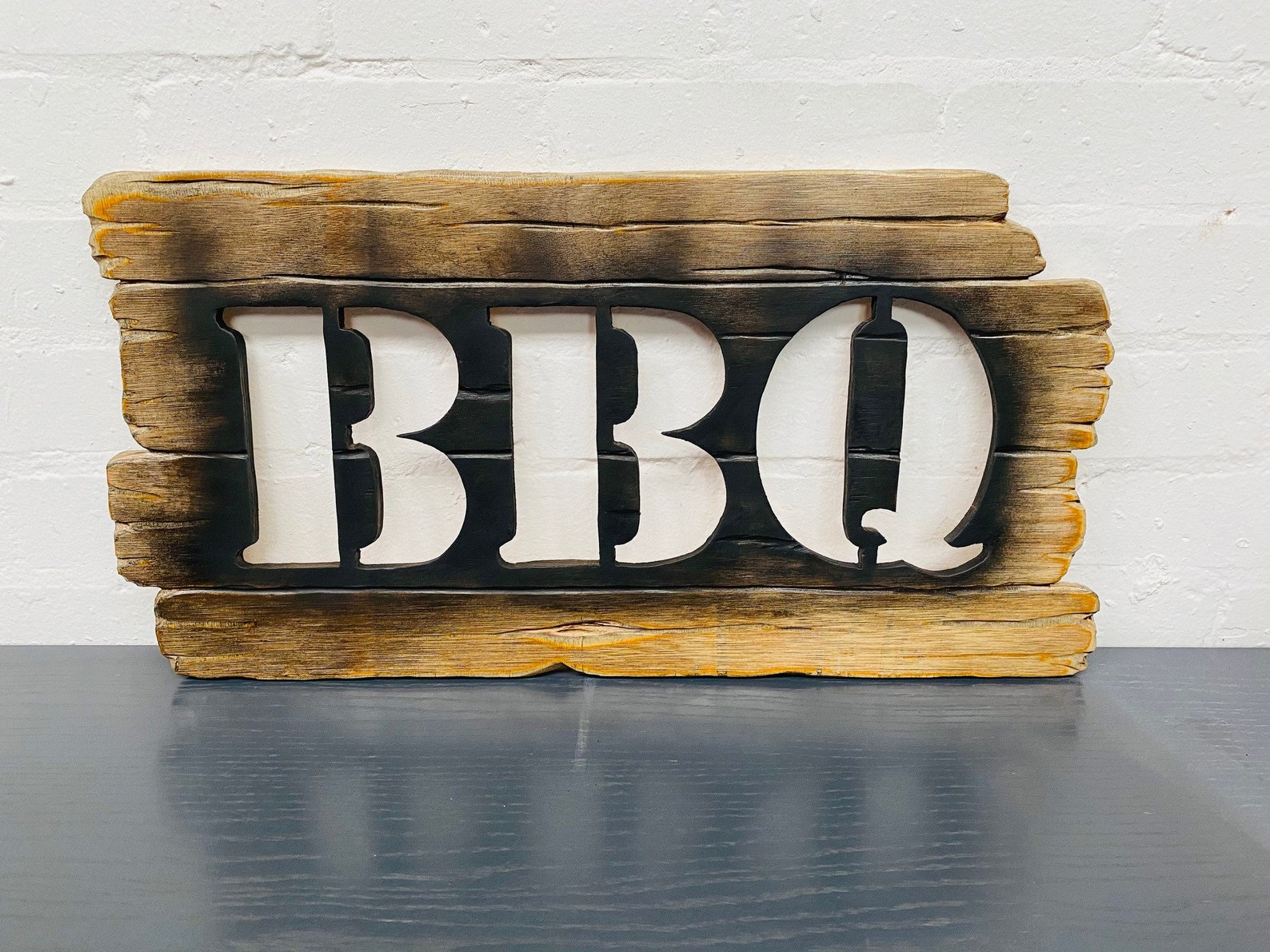 Handmade Wooden Barbecue Sign for Garden Decoration, Wood BBQ Sign for ...
