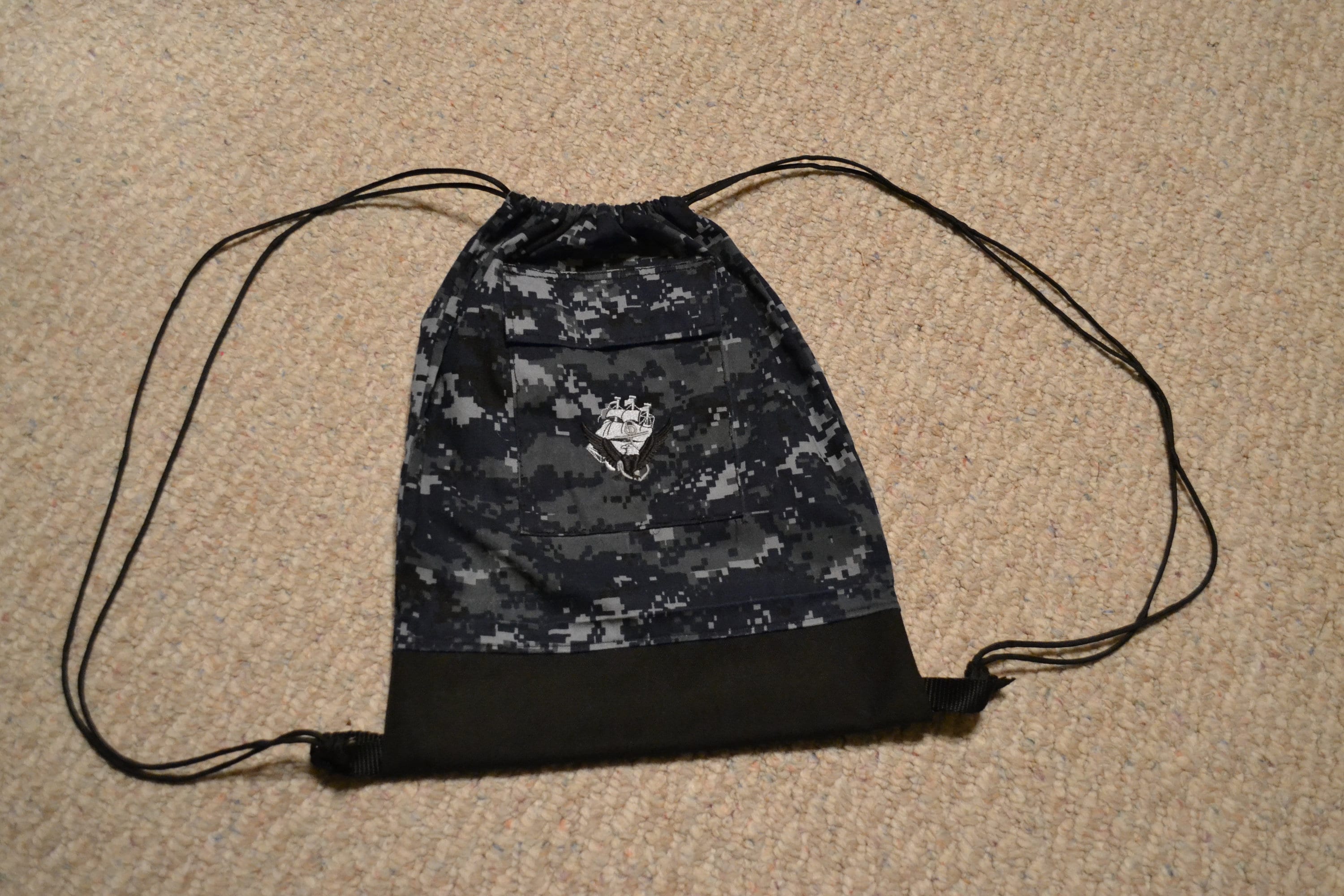 Draw String Backpack, Upcycled Retired Uniform Backpack - Etsy