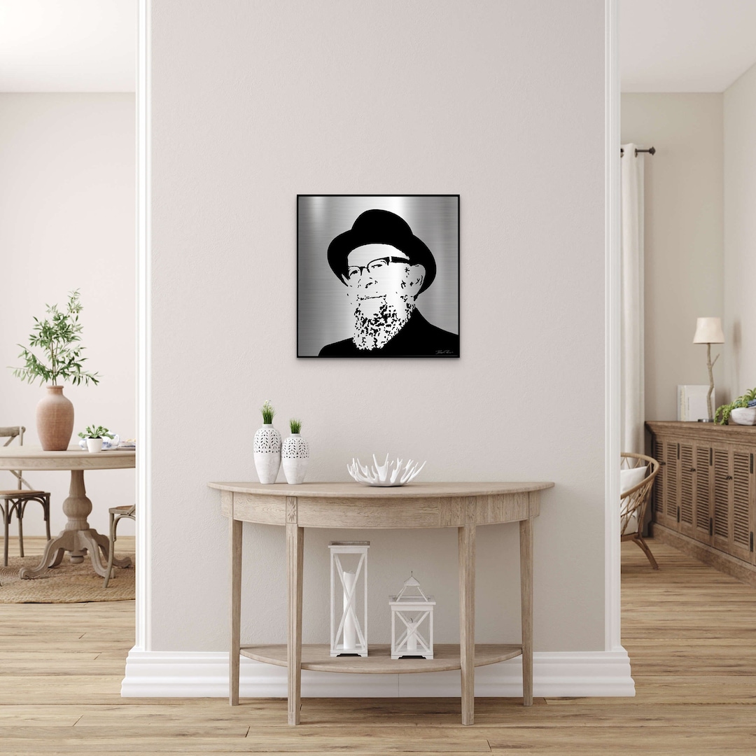 Rav Avigdor Miller Portrait From Stainless Steel | Jewish Gift | Gift ...
