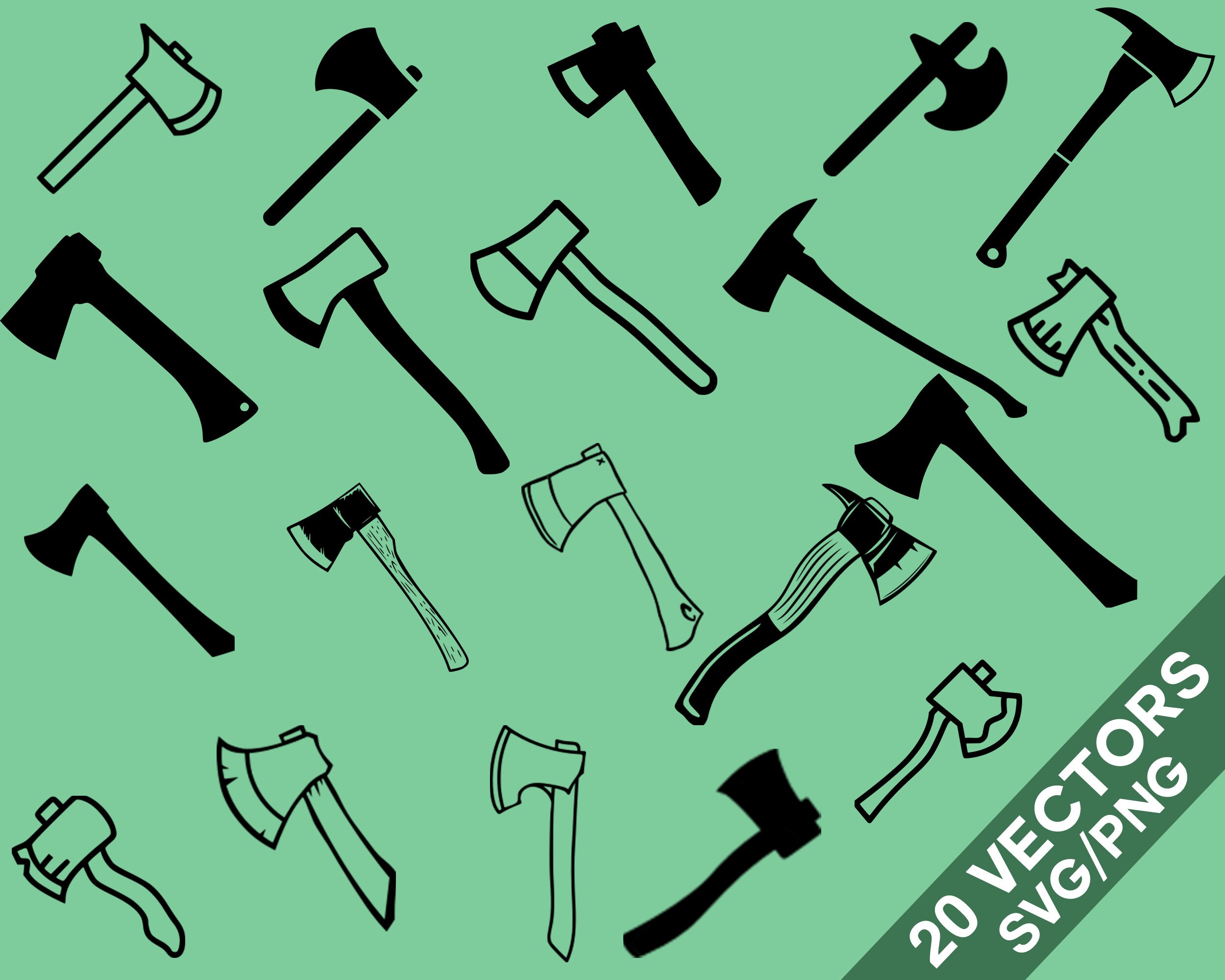 Axe Pack SVG, PNG, Axe Clip Art, Digital Files, Cricut Files, Cut Files ...