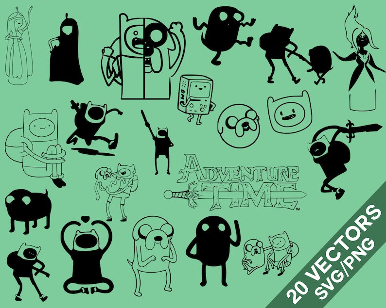 Adventure Time Vector Pack, SVG, Png , Adventure Time Clip Art ...