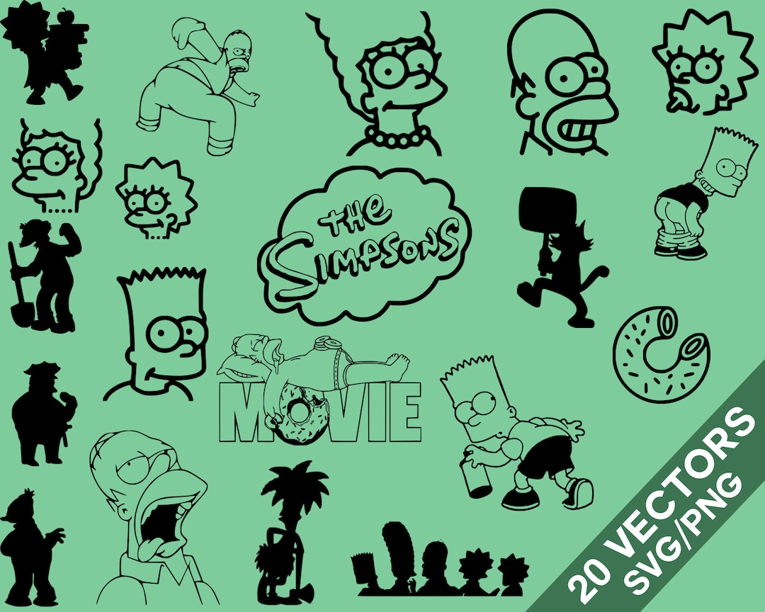The Simpsons Vector Pack, SVG, Png , the Simpsons Clip Art, the ...