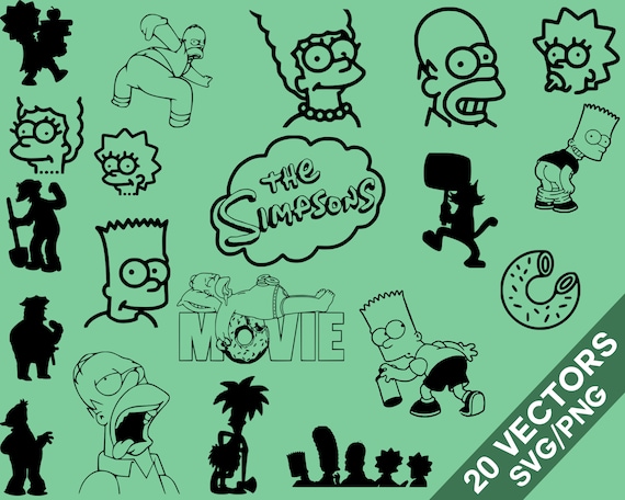 The Simpsons Vector Pack SVG Png the Simpsons Clip Art | Etsy
