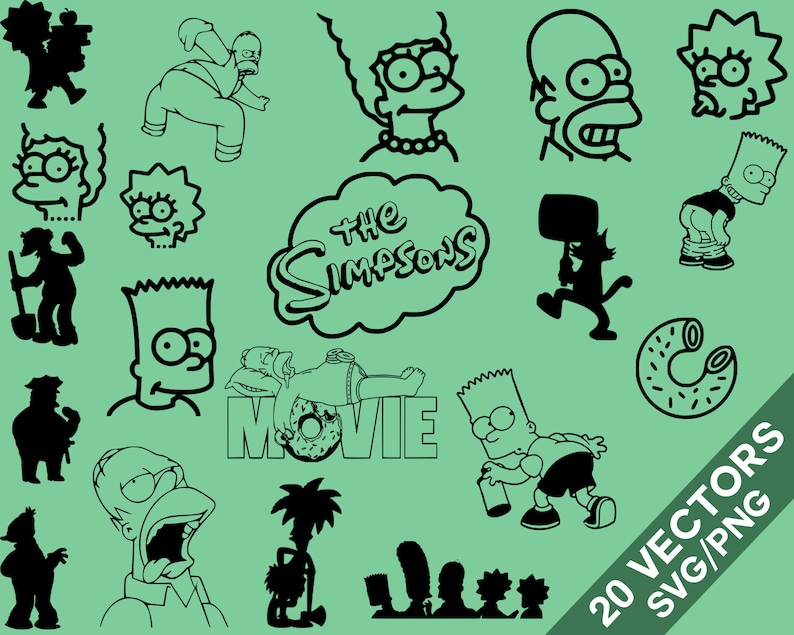 The Simpsons Vector Pack, SVG, Png , the Simpsons Clip Art, the ...
