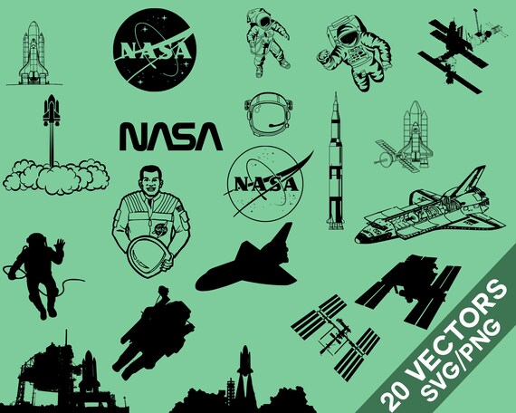 Nasa Vector Pack SVG PNG Nasa clip art digital files | Etsy