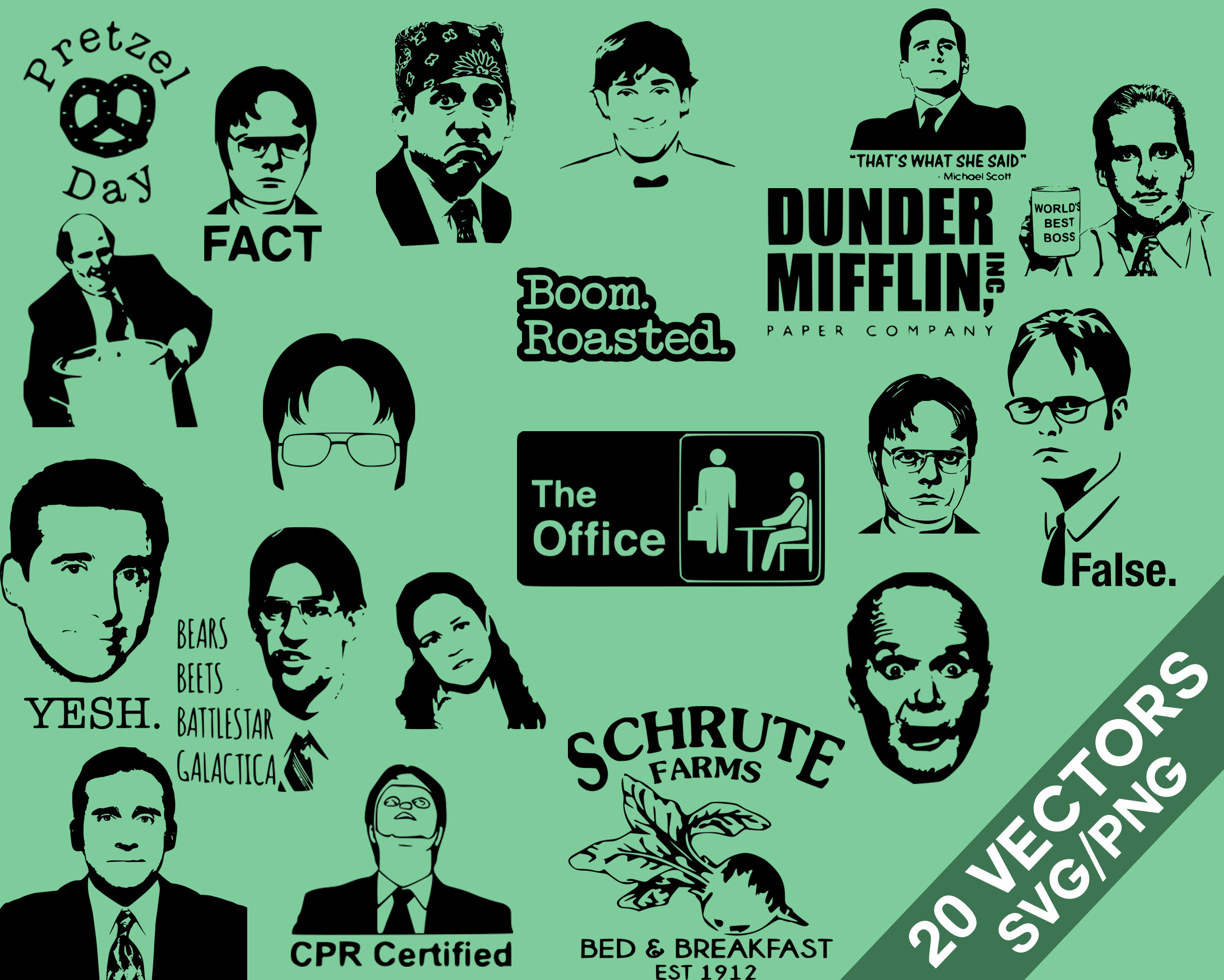The Office Vector Pack, SVG, Png, the Office Clip Art, the Office ...