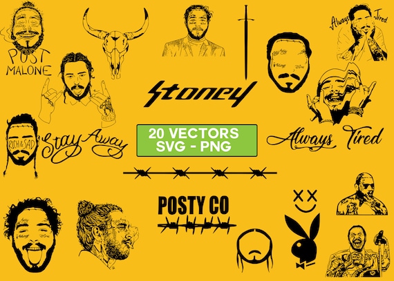 Post Malone Vector Pack SVG Png Post Malone Clip Art Post - Etsy