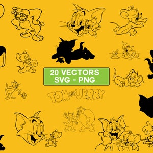 Tom and Jerry Pack SVG, PNG, Tom and Jerry R Clip Art, Digital Files ...