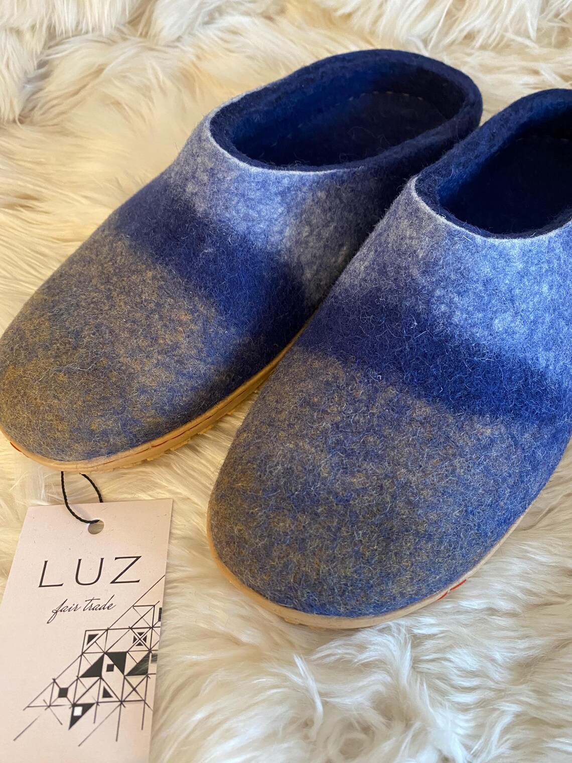 Ocean-inspired Felt Organic Wool Slippers | Handmade Cozy Slip-ons ...