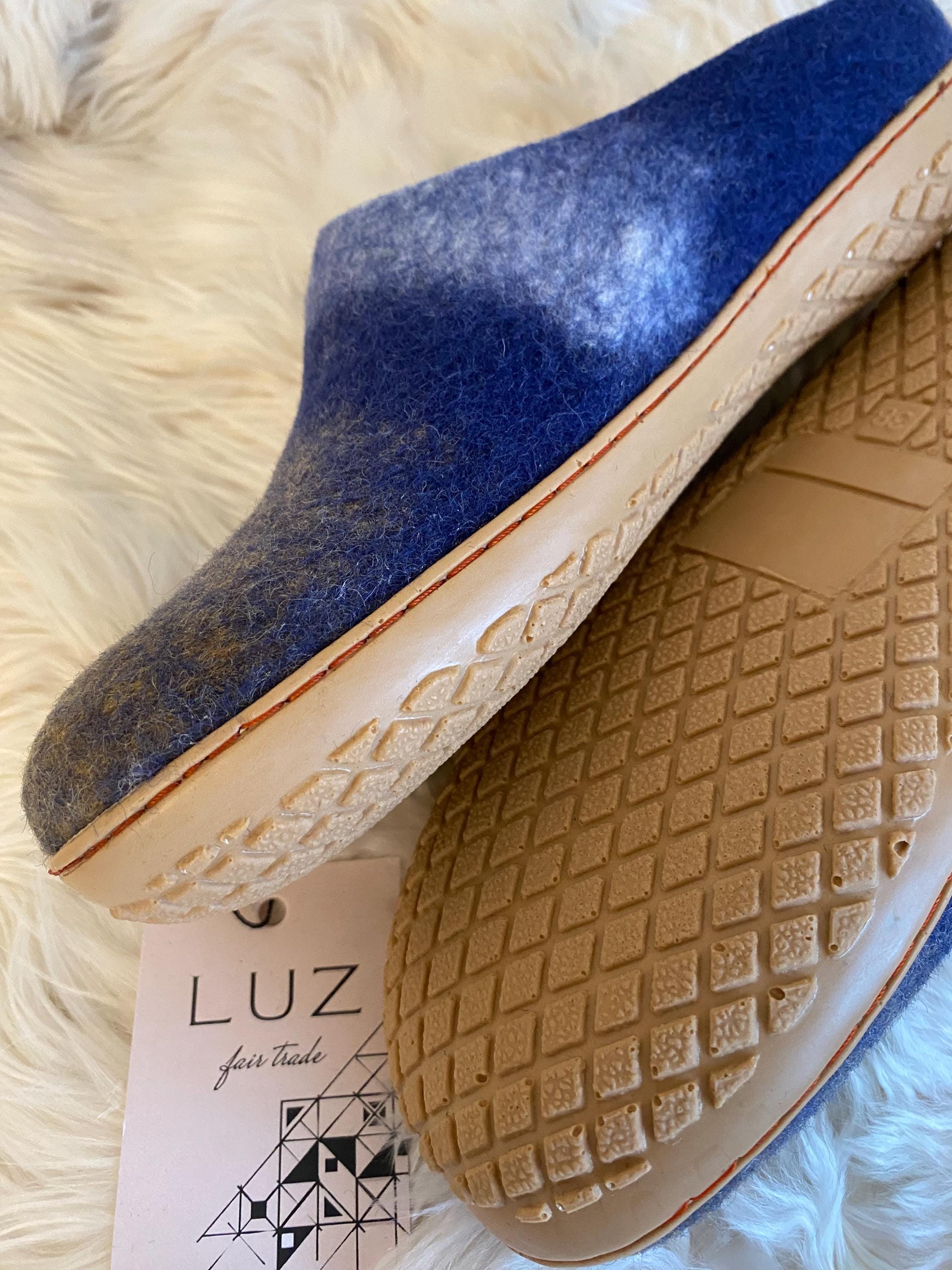 Ocean-inspired Felt Organic Wool Slippers | Handmade Cozy Slip-ons ...