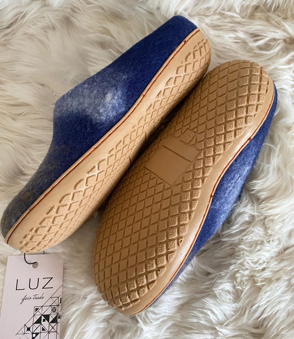 Ocean-inspired Felt Organic Wool Slippers | Handmade Cozy Slip-ons ...