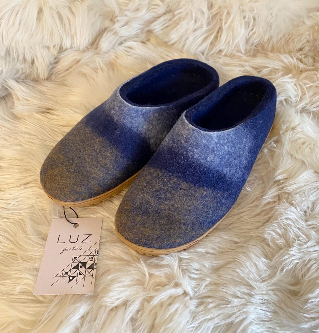 Ocean-inspired Felt Organic Wool Slippers | Handmade Cozy Slip-ons ...