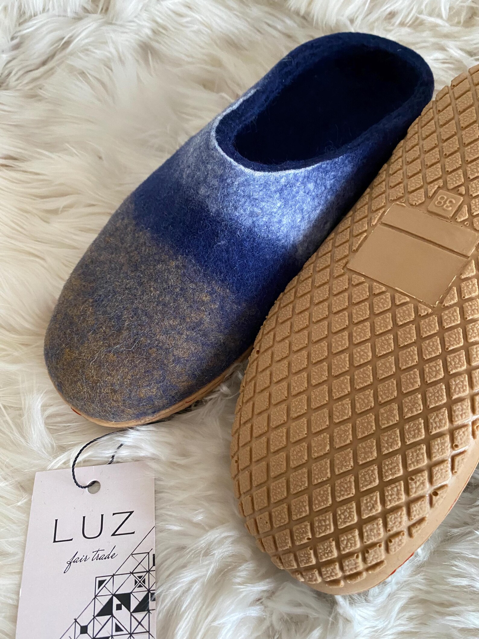Ocean-inspired Felt Organic Wool Slippers | Handmade Cozy Slip-ons ...