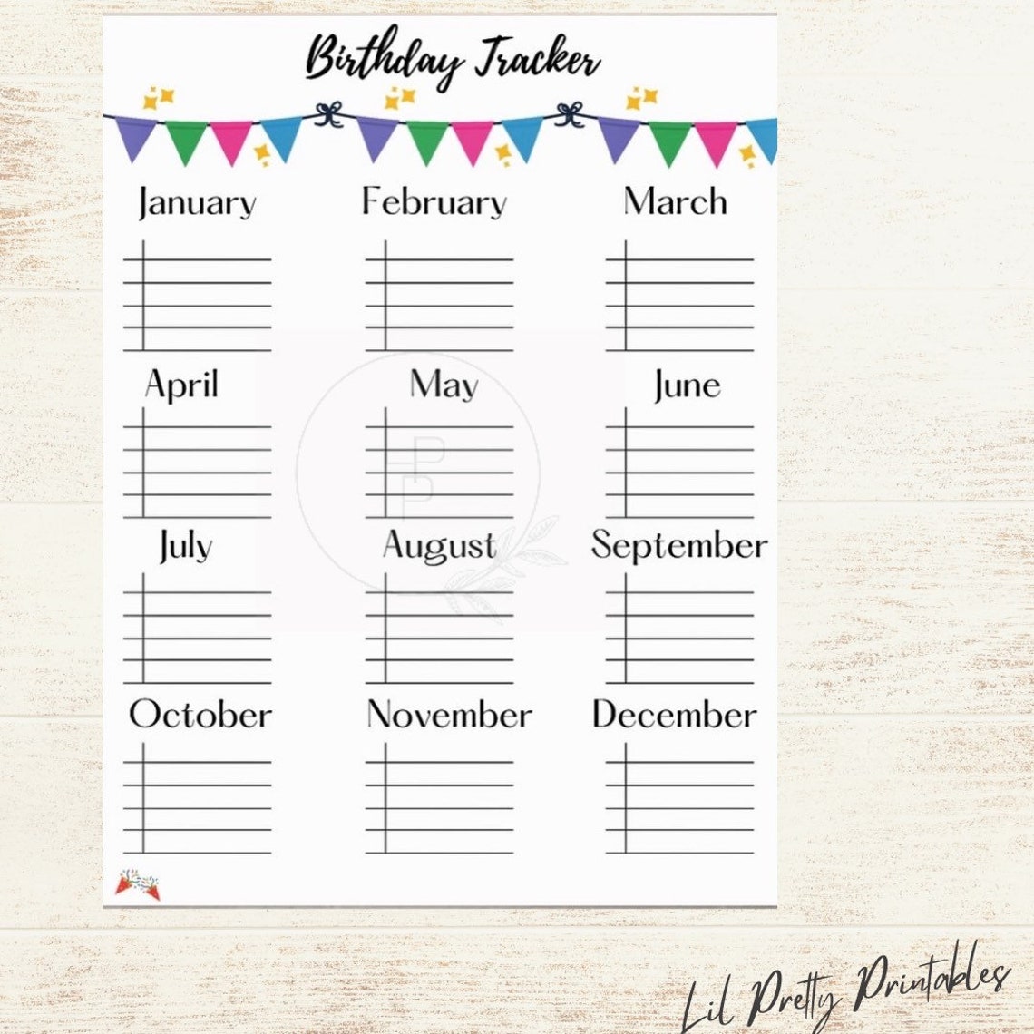 Printable Birthday Tracker Birthday Planner Birthday Tracker - Etsy