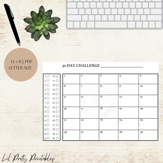Printable Weight Loss Challenge 30 Day Challenge Tracker - Etsy