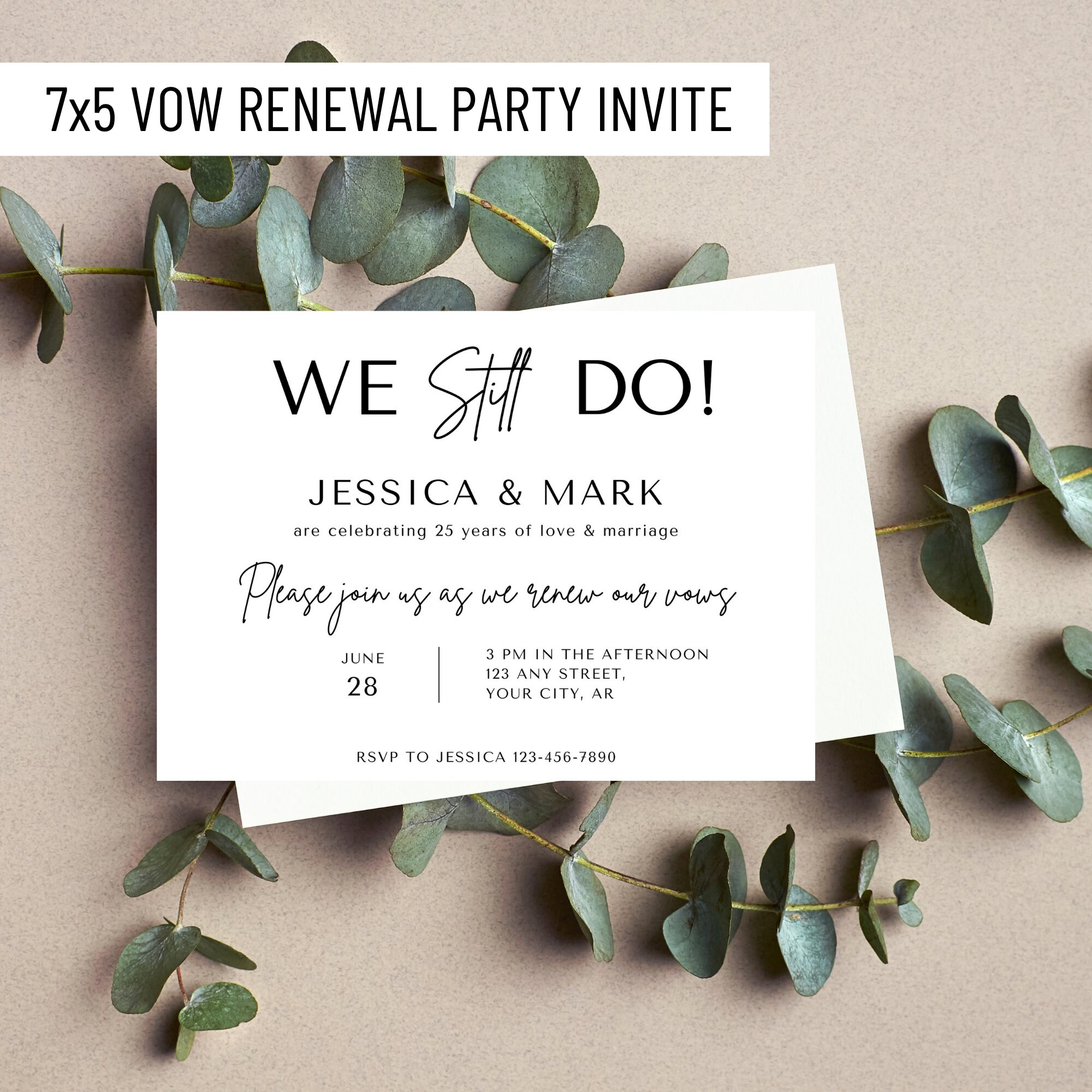 Vow Renewal Invitation Template, We Still Do Invitation, Wedding ...