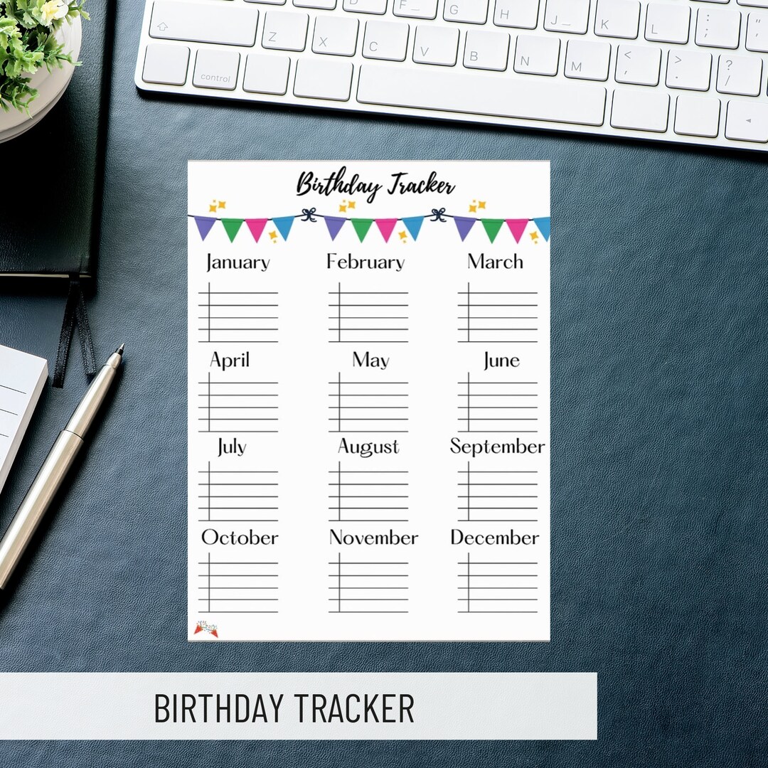 Printable Birthday Tracker, Birthday Planner, Birthday Tracker - Etsy