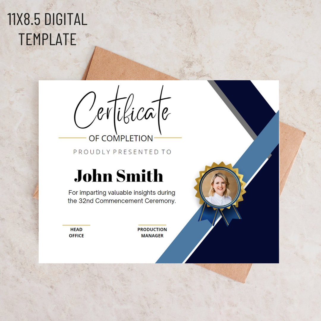 Editable Certificate Template: Custom Award, Recognition (digital ...