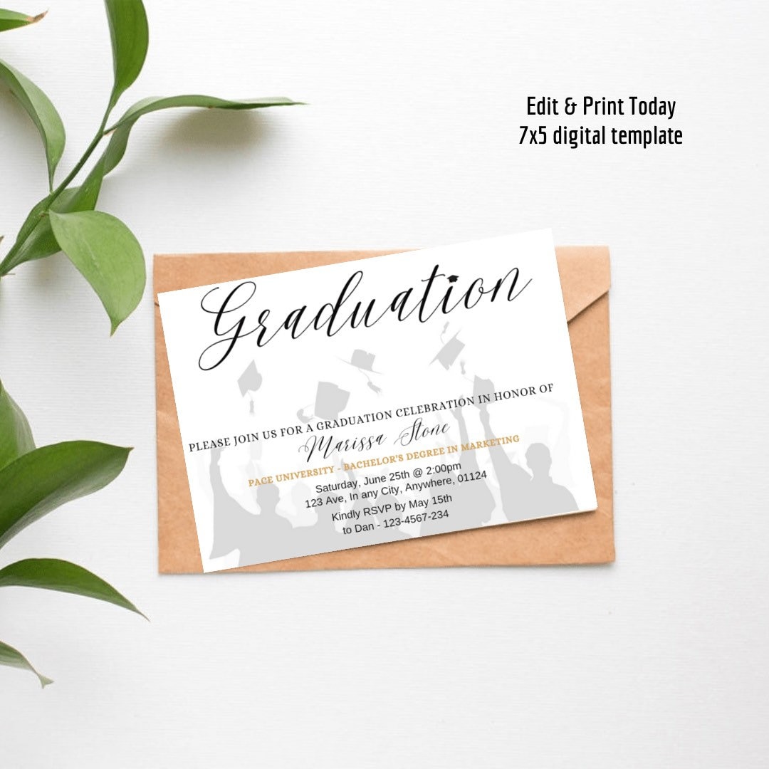 Graduation Party Invitation Template, Senior Graduation Announcement ...