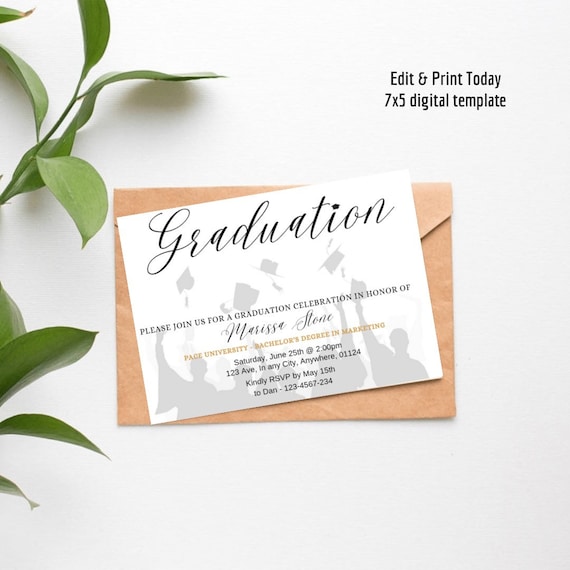 Graduation Party Invitation Template Senior Graduation - Etsy