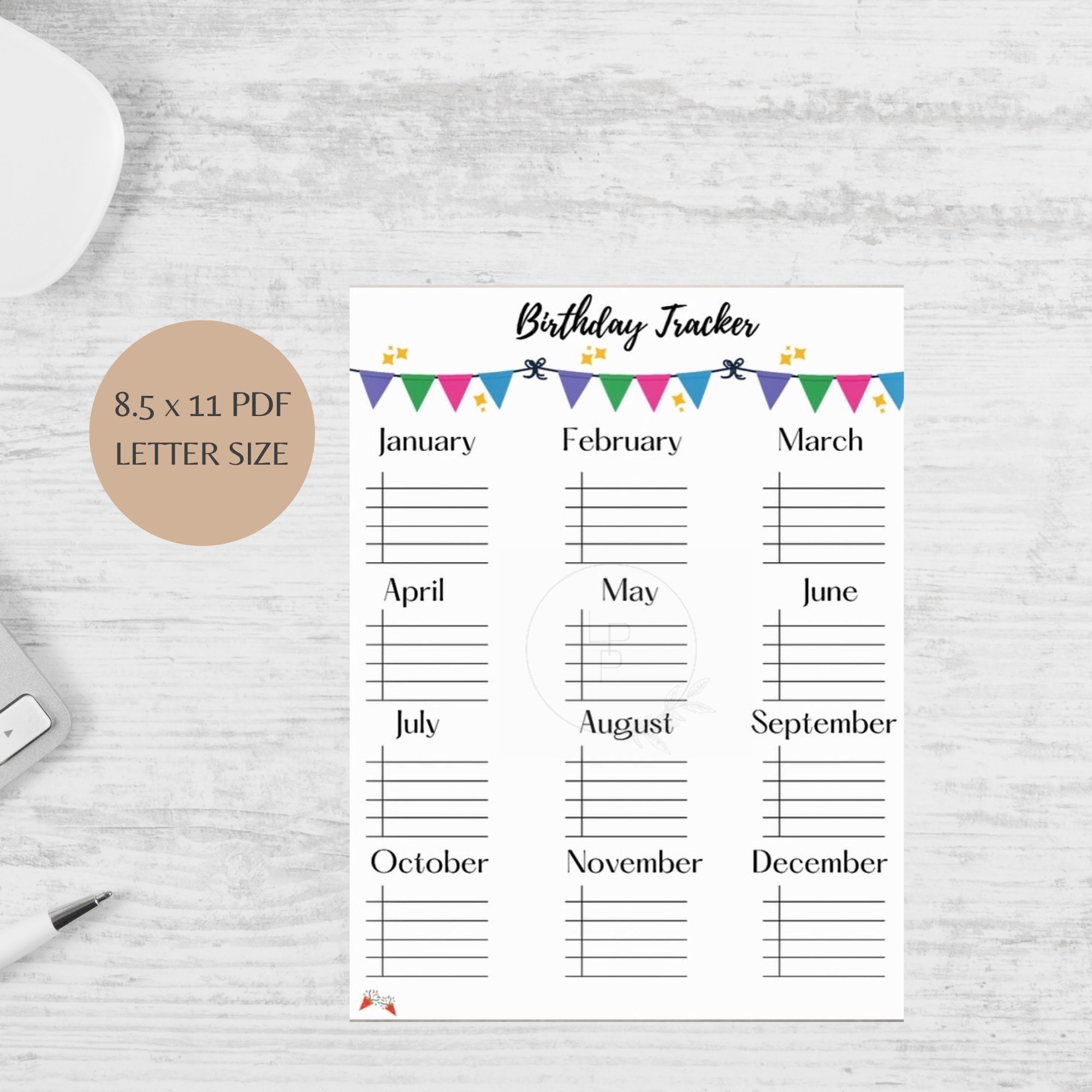 Printable Birthday Tracker, Birthday Planner, Birthday Tracker - Etsy