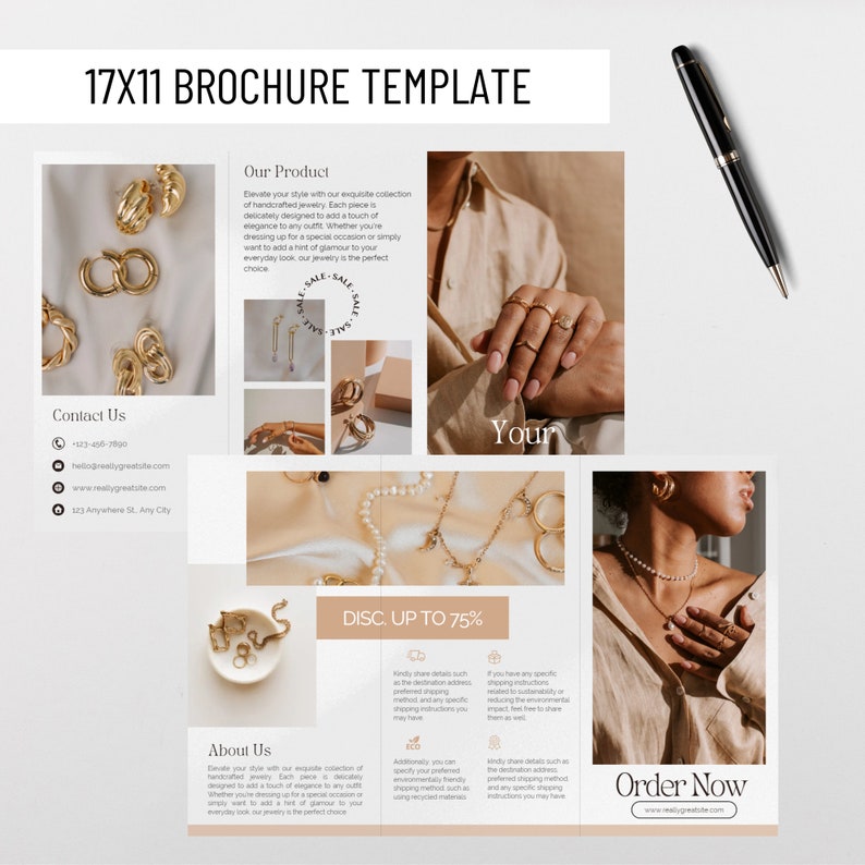 Editable Trifold Brochure Template: Canva Design (17x11) - Etsy