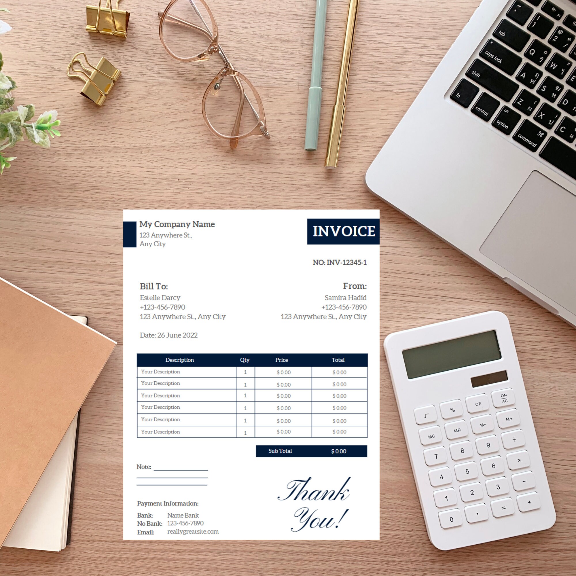 Editable Invoice Template, Printable Order Form Invoice, Digital ...