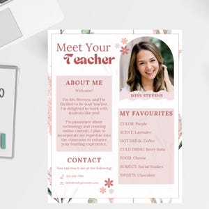 Meet the Teacher Template, Editable Teacher Sheet - Etsy