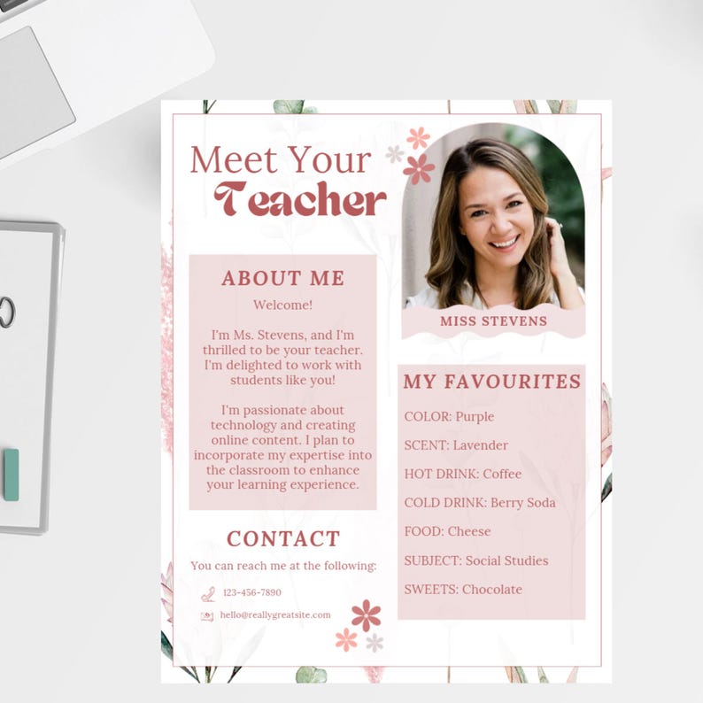 Meet the Teacher Template, Editable Teacher Sheet - Etsy