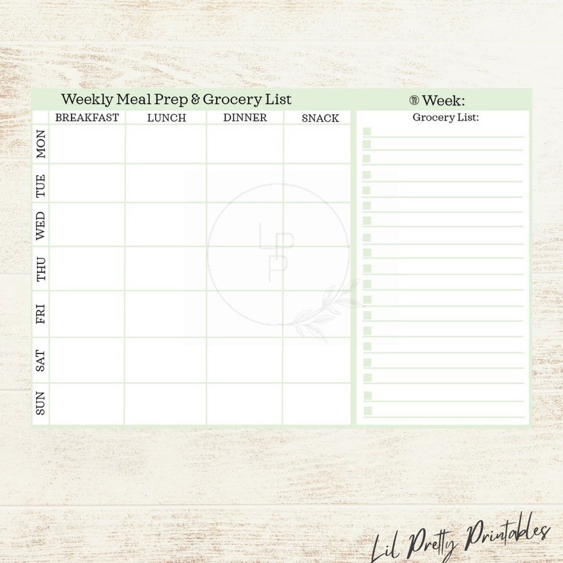 Printable Meal Prep Meal Prep Sheets Weekly Meal Prep | Etsy
