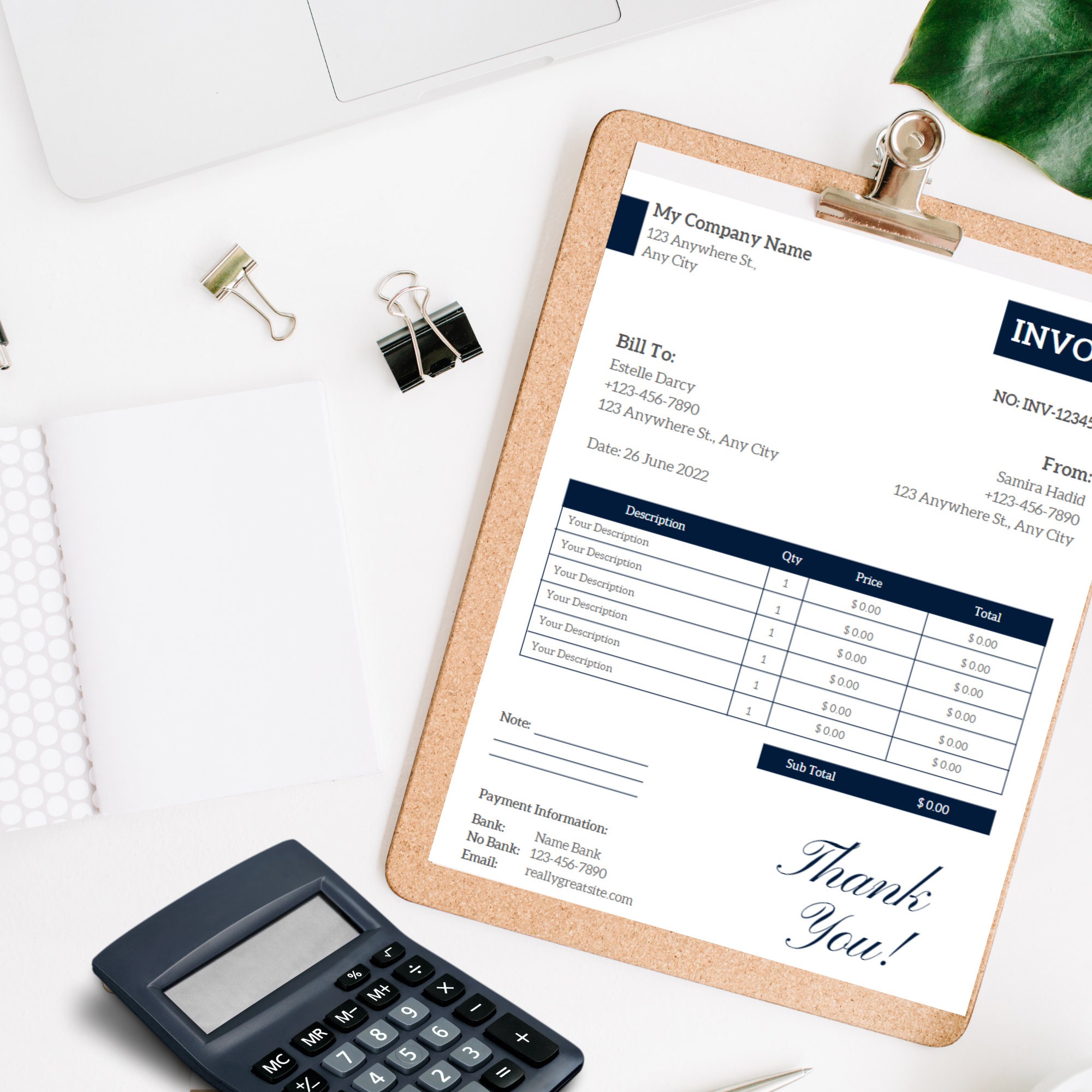 Editable Invoice Template, Printable Order Form Invoice, Digital ...