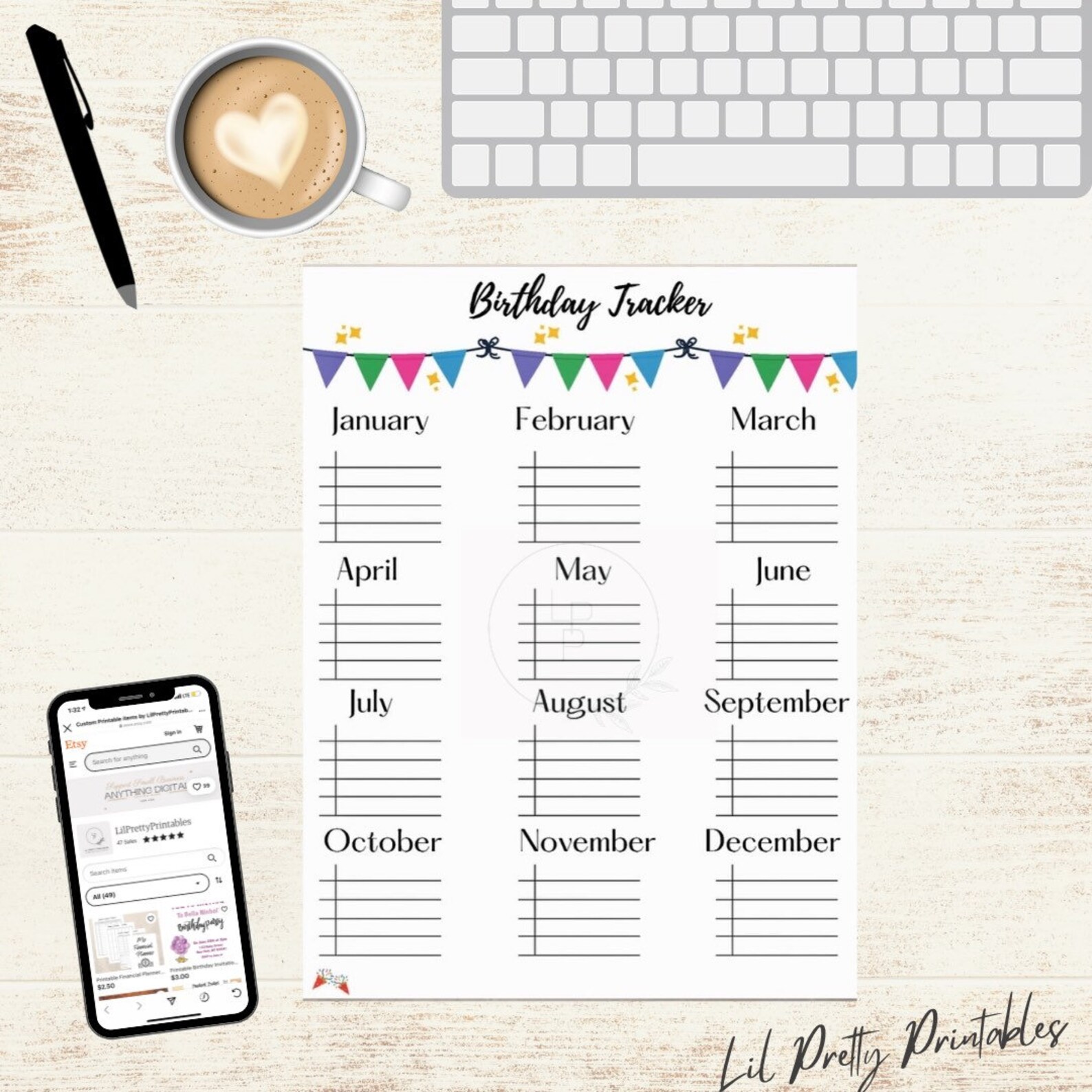 Printable Birthday Tracker Birthday Planner Birthday Tracker - Etsy