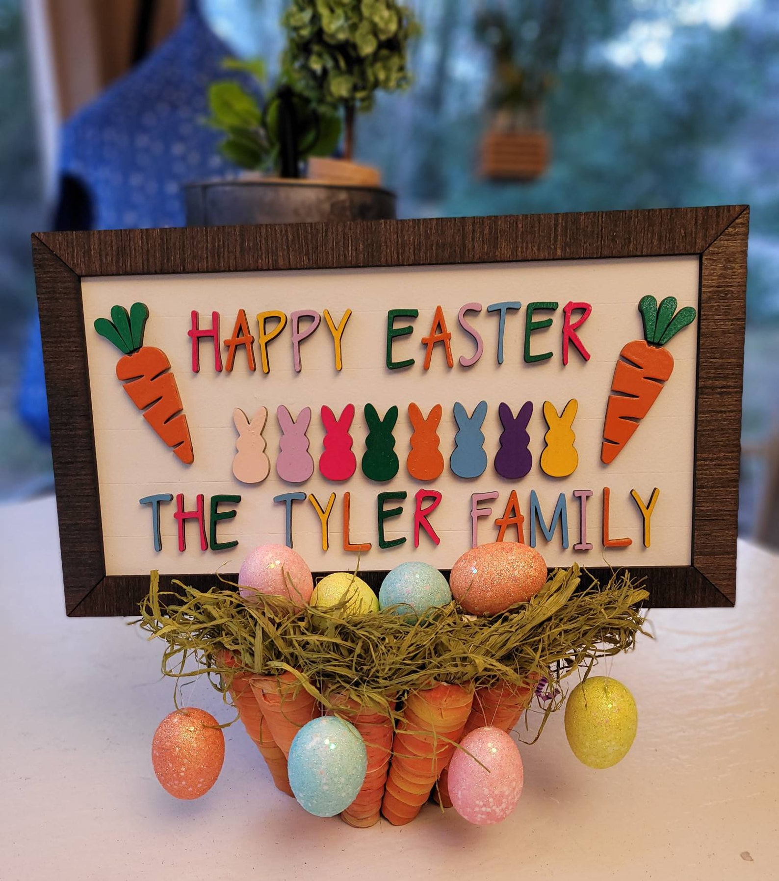Easter Bunny Family 3D Bunny Sign Decor Personalized Family - Etsy UK