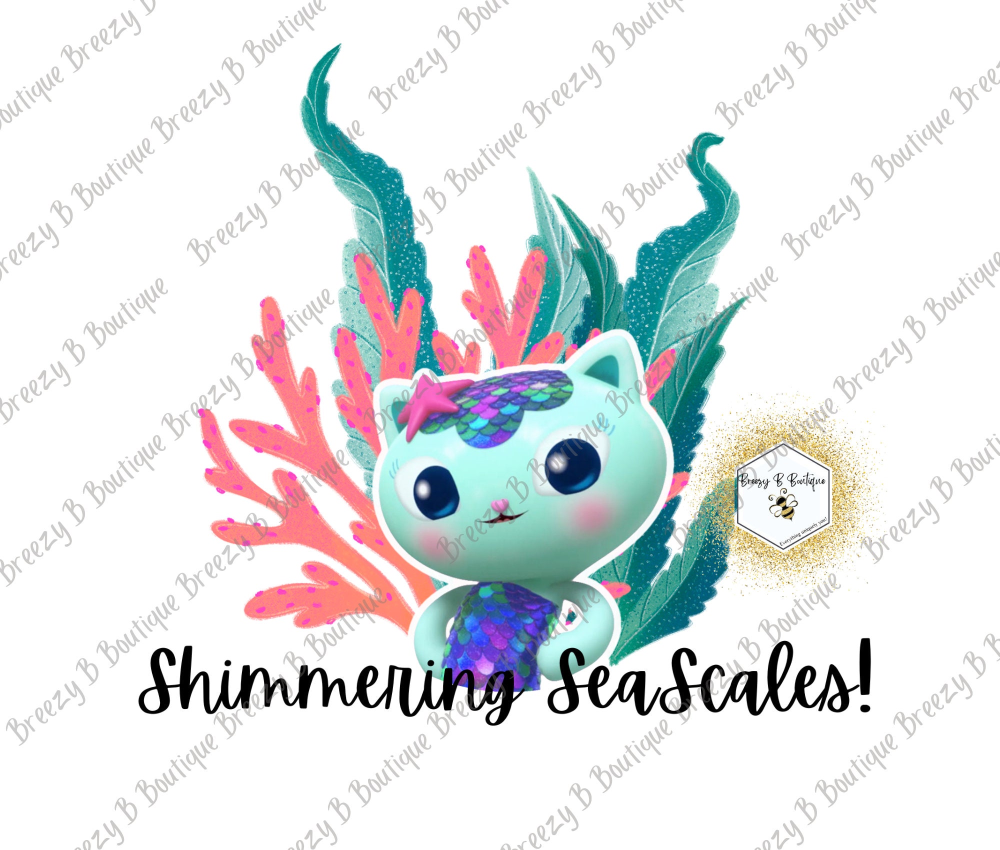 Mercat Shimmering Seascales PNG for Sublimation - Etsy