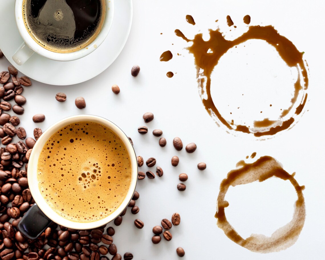 Coffee Stain Clipart: 30 PNG Coffee & Espresso Ring Overlays (digital ...