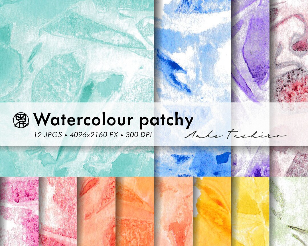 Watercolour Patchy Paper Texture, Digital Background for Print ...