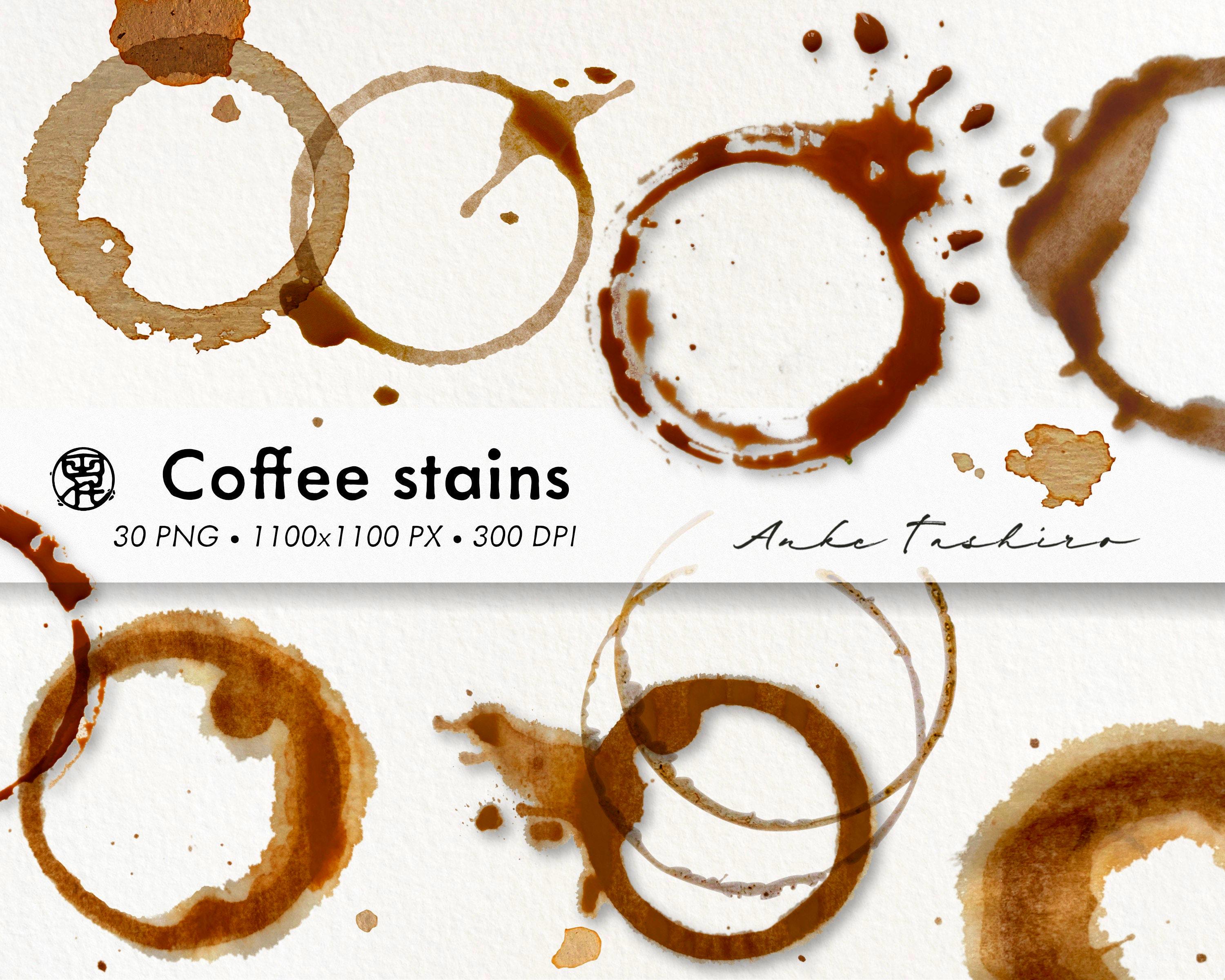 Coffee Stain Clipart: 30 PNG Coffee & Espresso Ring Overlays (digital ...