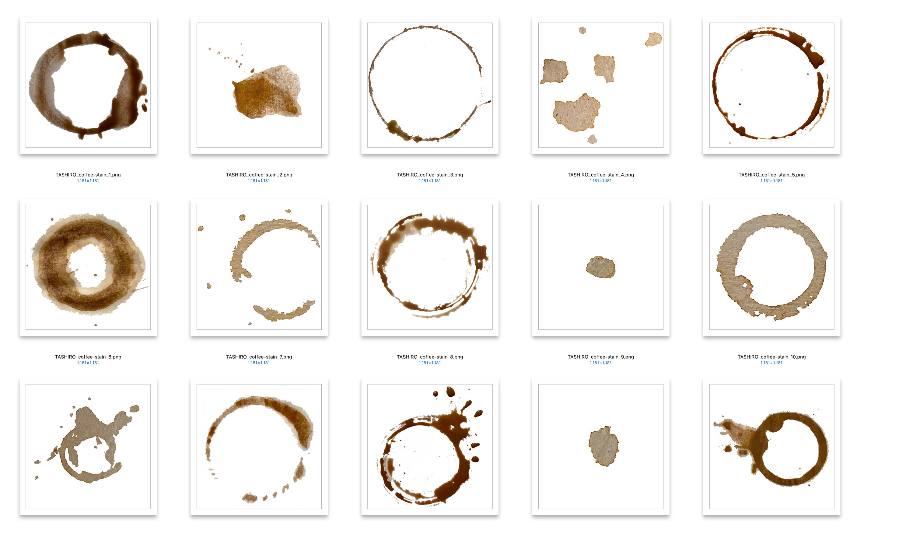 Coffee Stain Clipart: 30 PNG Coffee & Espresso Ring Overlays (digital ...