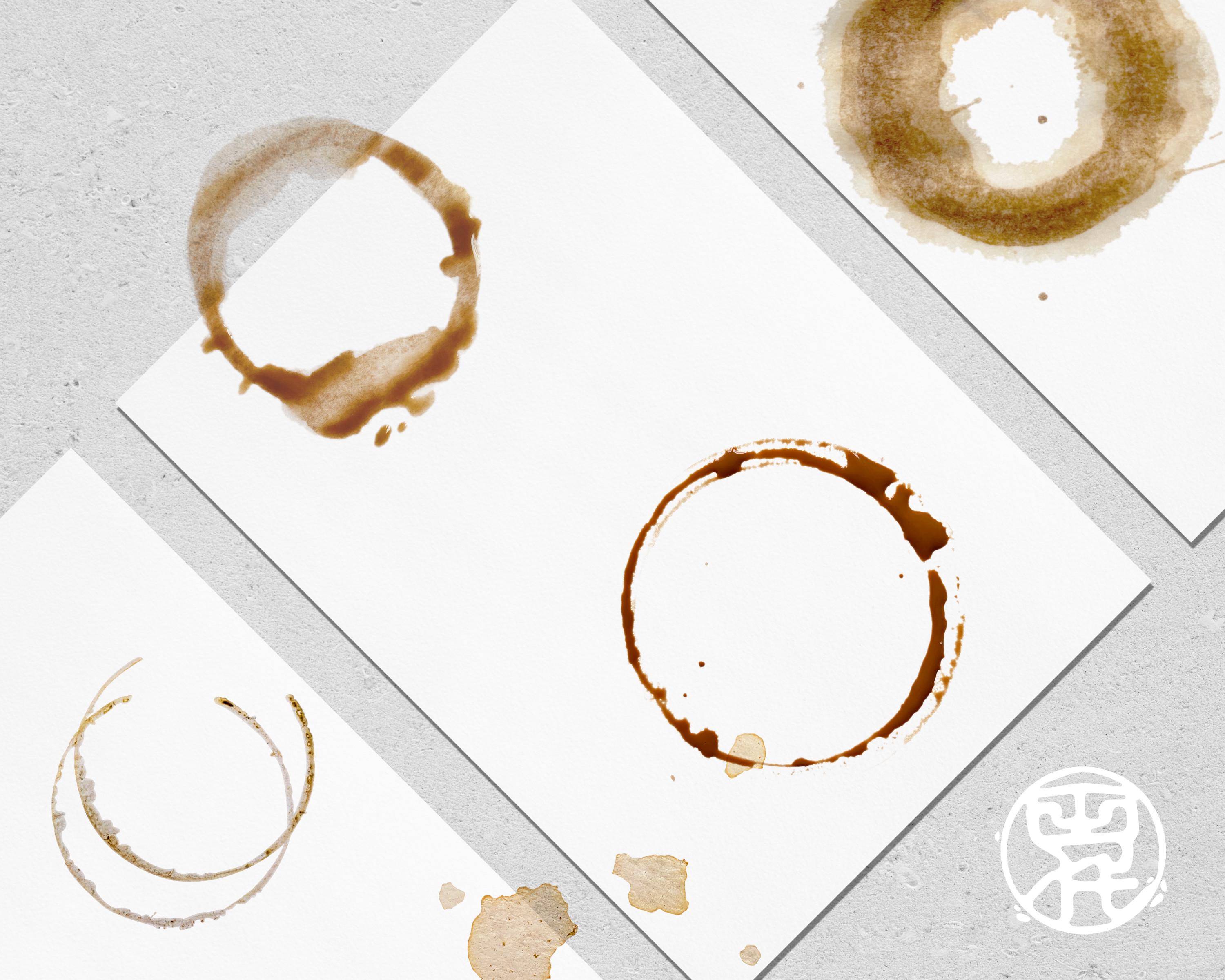 Coffee Stain Clipart: 30 PNG Coffee & Espresso Ring Overlays (digital ...