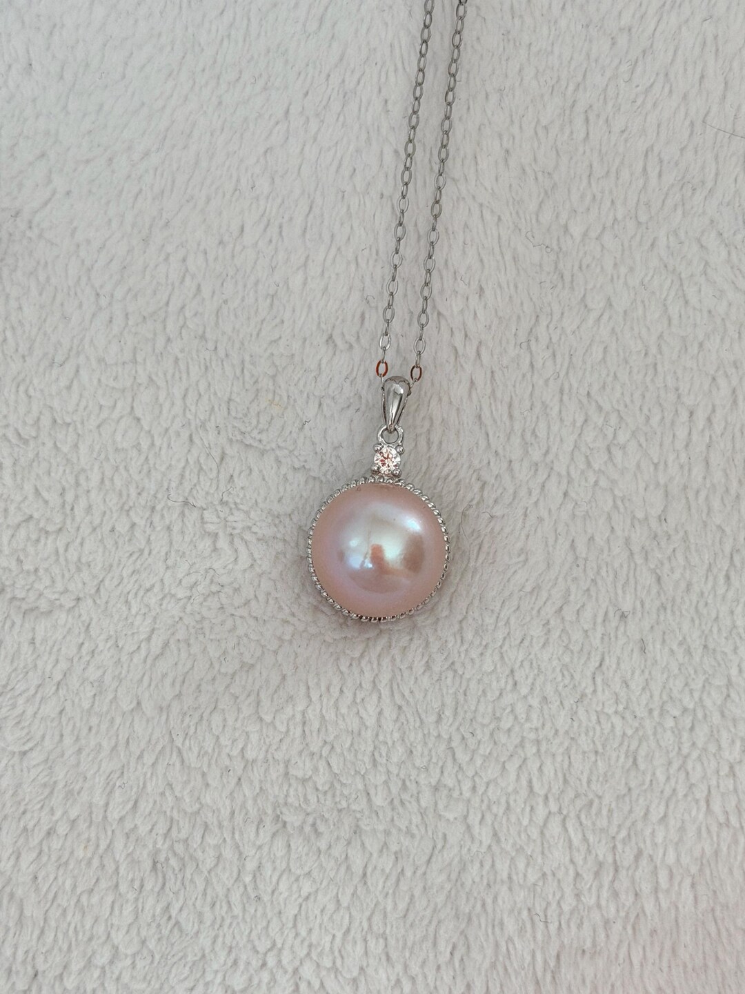 Pink Edison Pearl Pendant: 925 Sterling Silver Necklace/gift for Her - Etsy