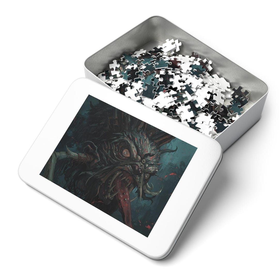 Grotesque Monster Face Jigsaw Puzzle With Tin | Horror Creature Art - Etsy