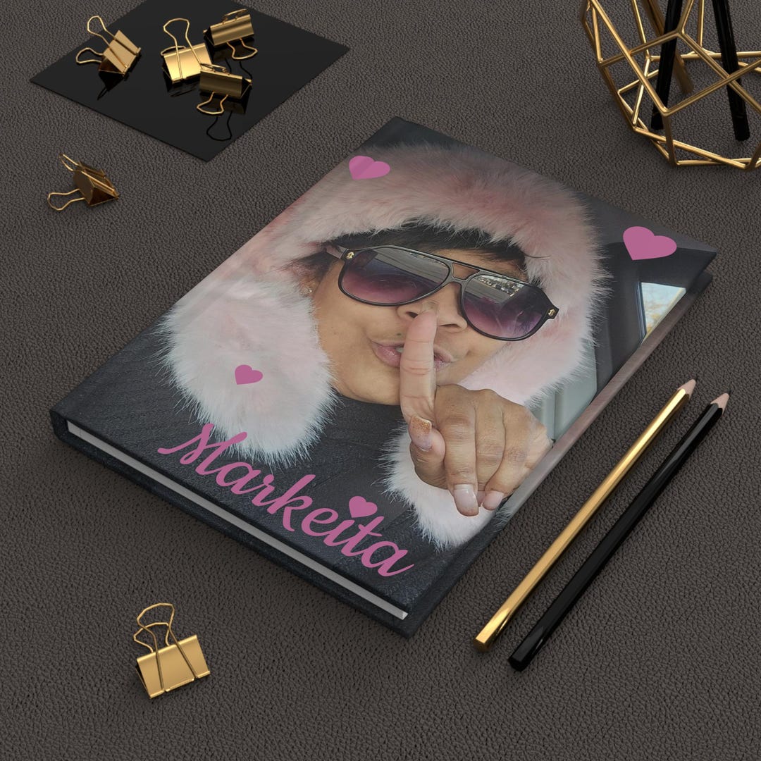Personalized Photo Pink Fur Hood Portrait Journal | Custom Name ...