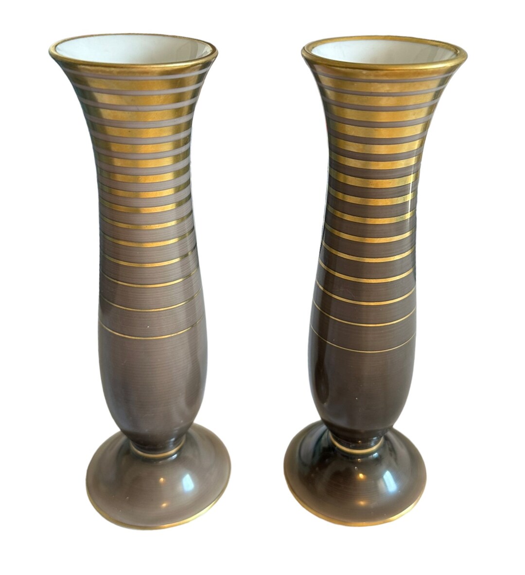 Pair of Vintage 8” Tall Furstenberg Porcelain Vases Pattern 01350 Rare ...