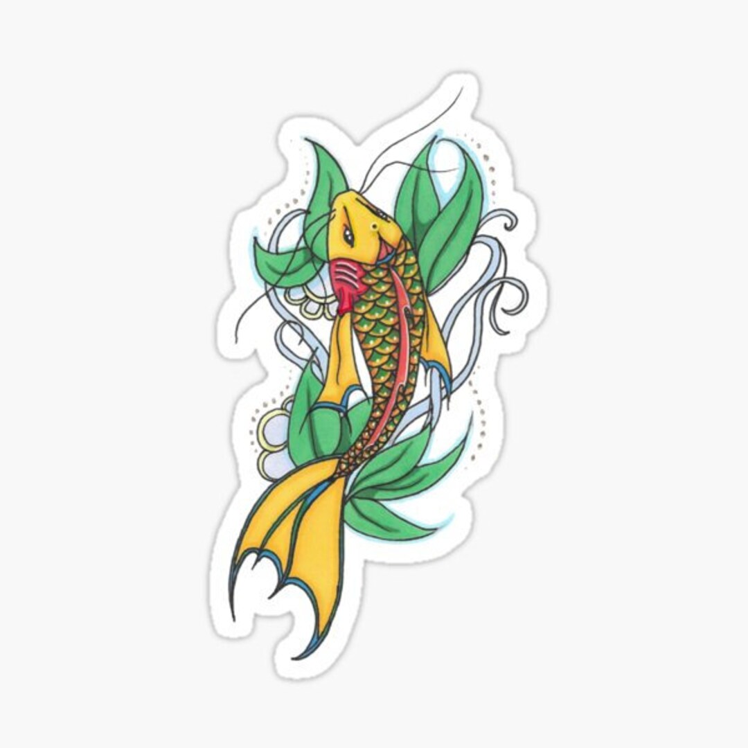Koi Fish Sticker - Etsy