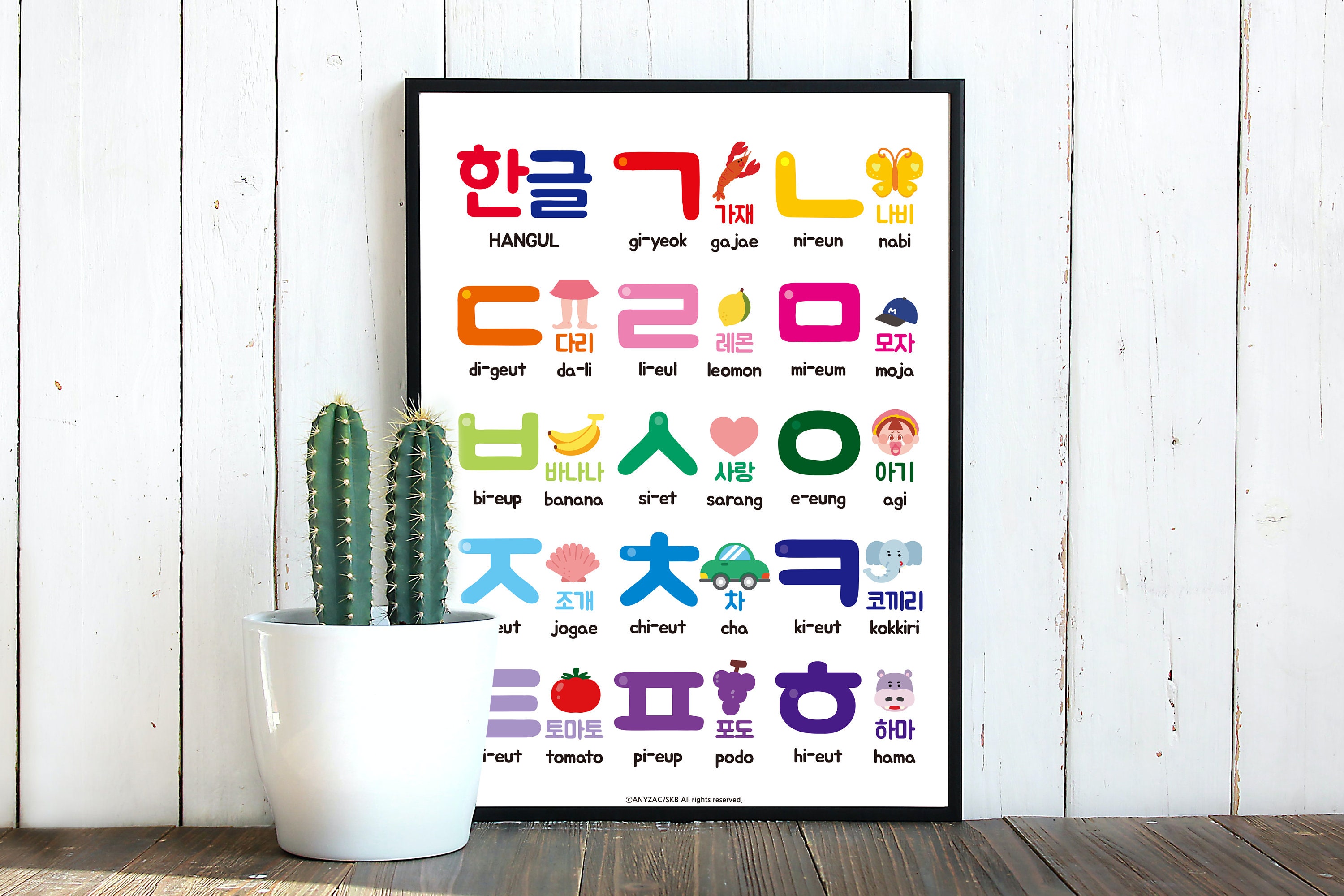 Korea Language Print A2 A3 A4 Poster printable Hangul | Etsy