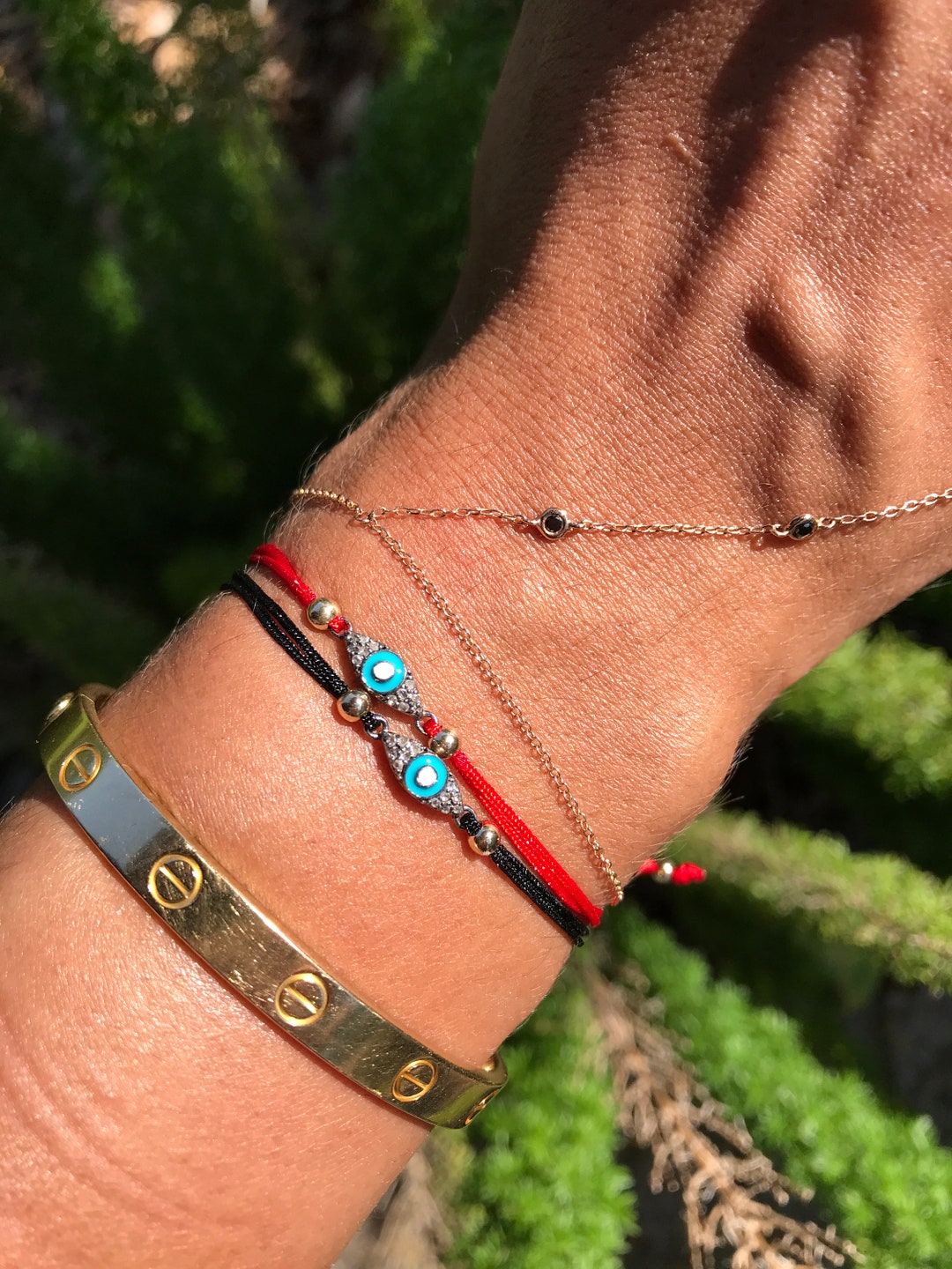 Red String Bracelet,diamond Red String Bracelet,red Bracelet With Evil ...