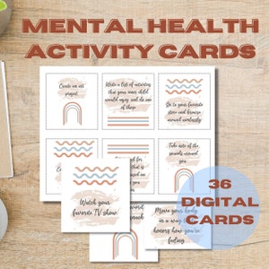 Printable Mental Health Cards / Mental Wellness Activity Cards / Cards ...
