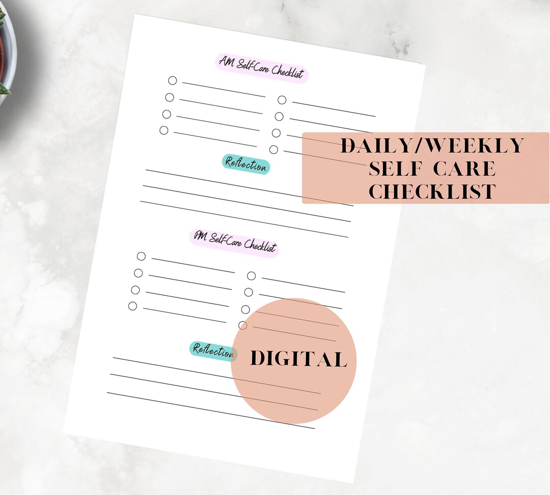 Self Care Printable Self-care and Wellness Journal Page - Etsy